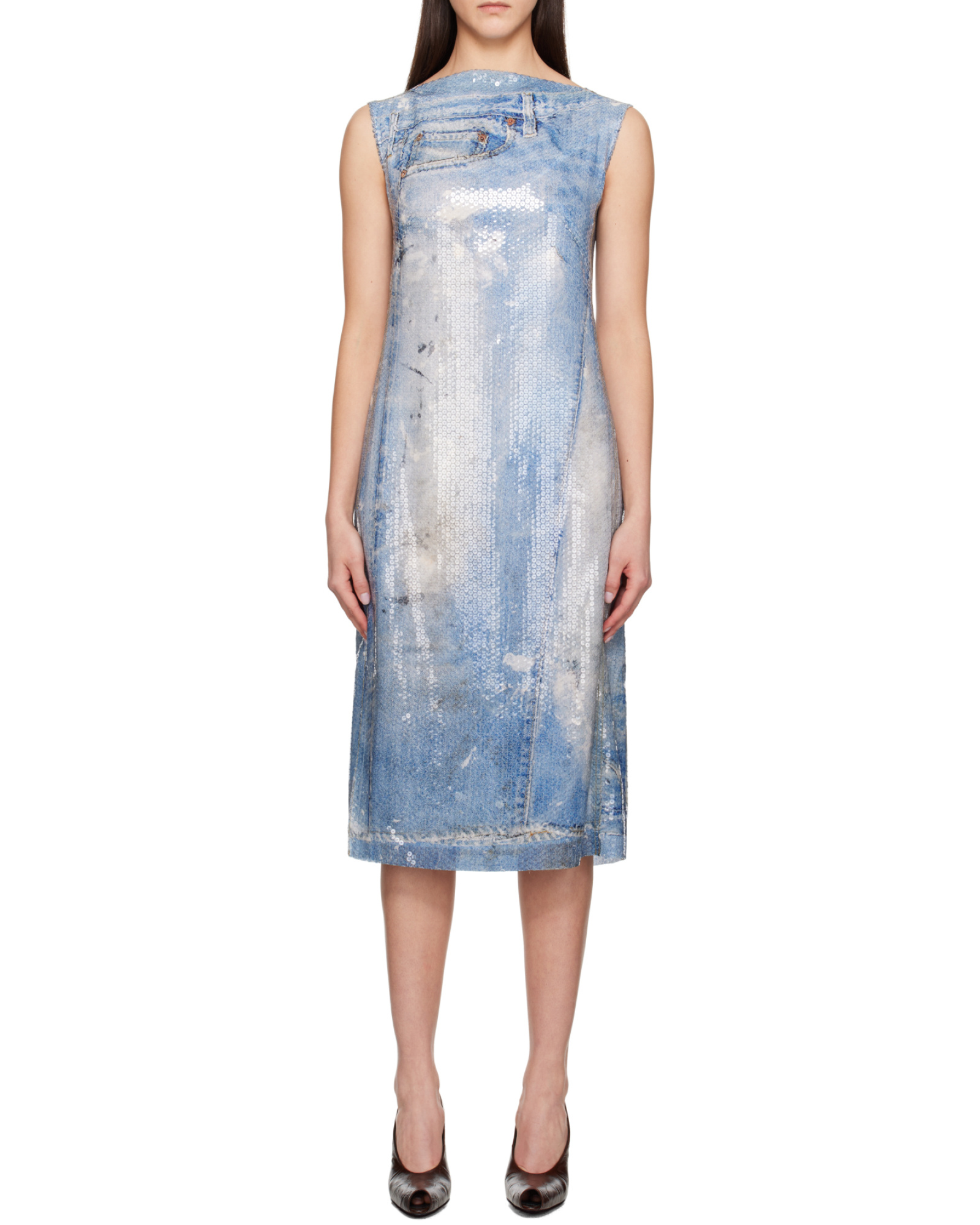 ACNE STUDIOS Acne Studios Sleeveless Sequined Denim Dress